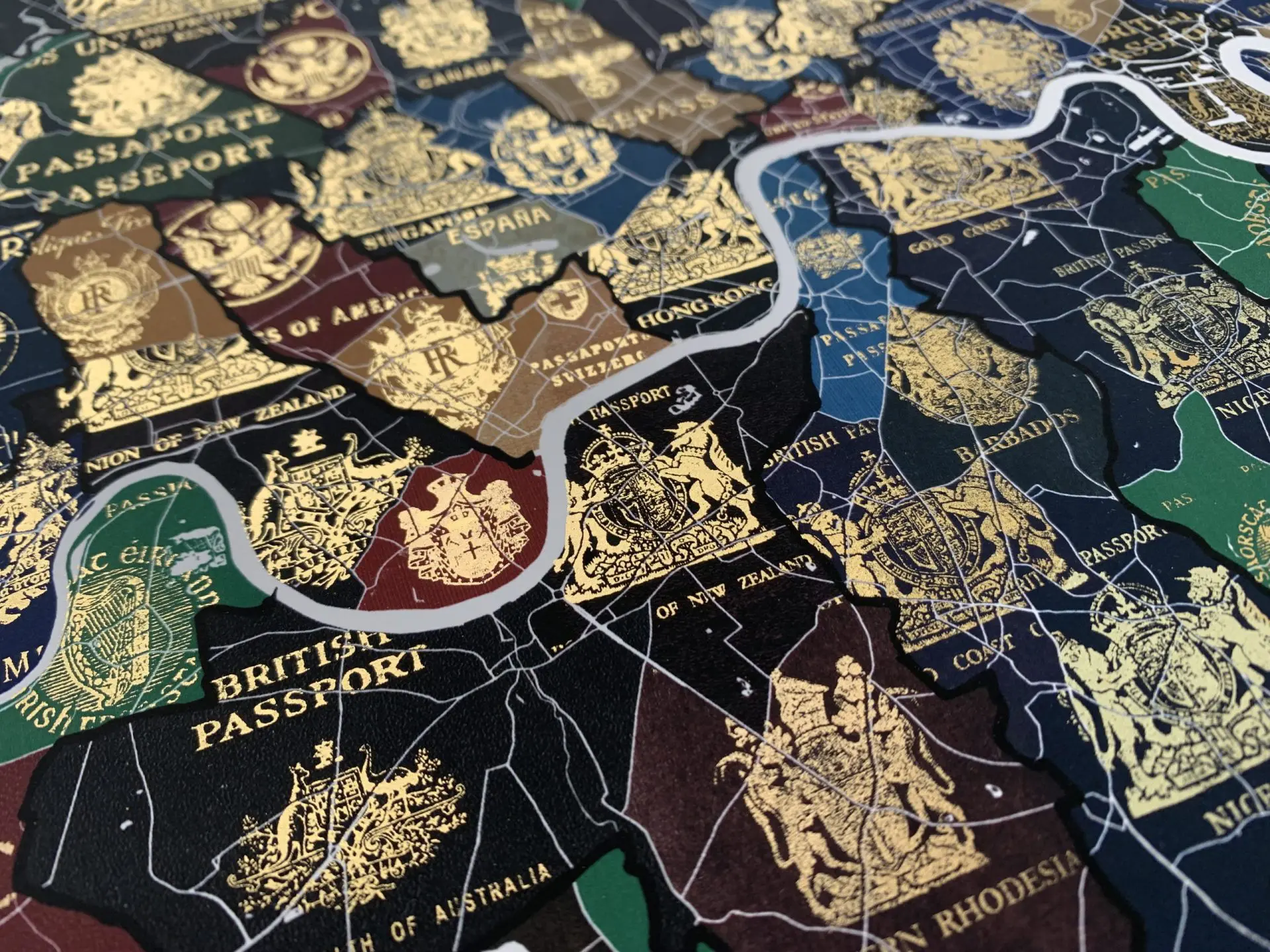 London Passport Map WW2 - Y. A. N. C O N T E M P O R A R Y