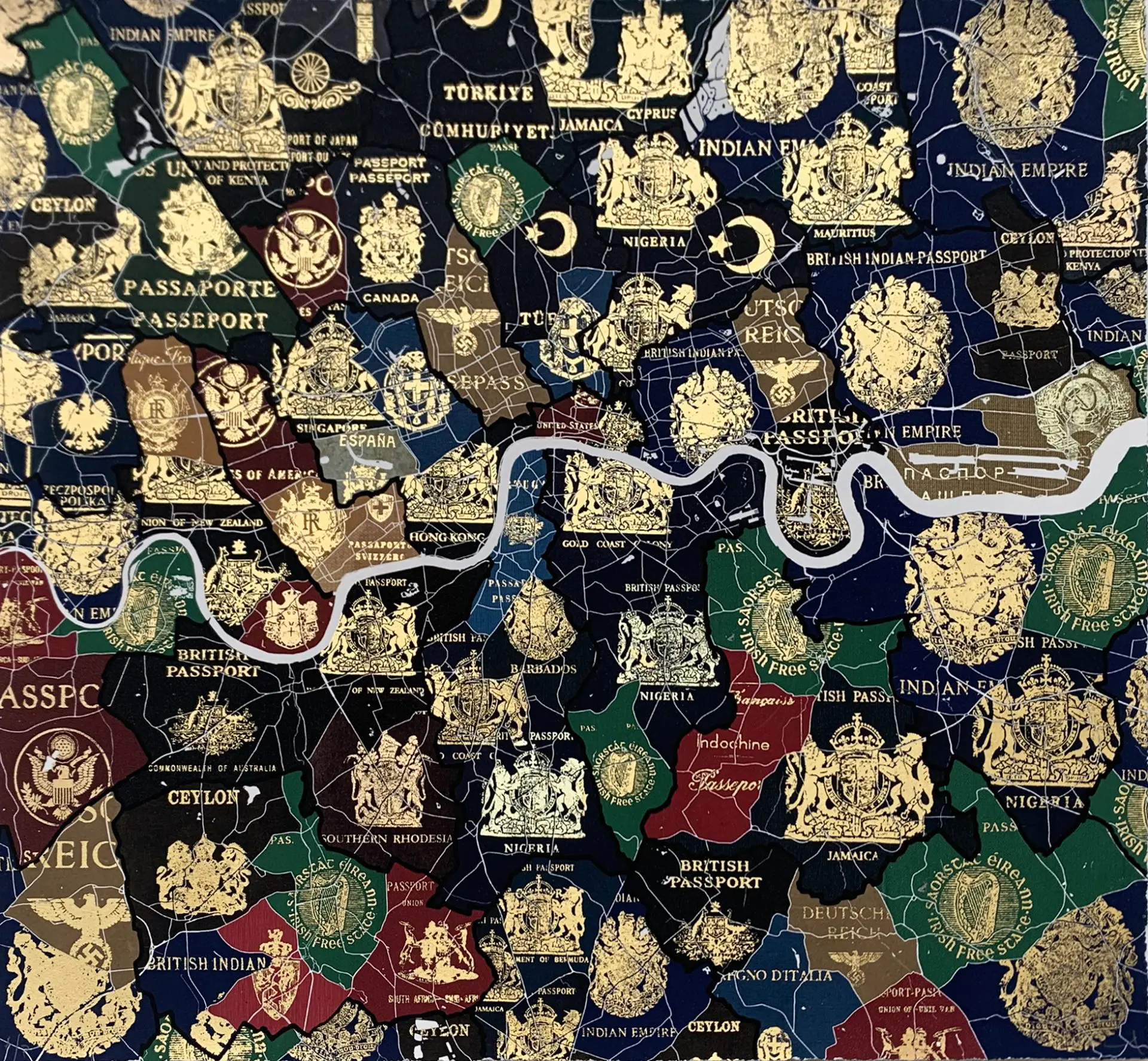 London Passport Map WW2 - Y. A. N. C O N T E M P O R A R Y